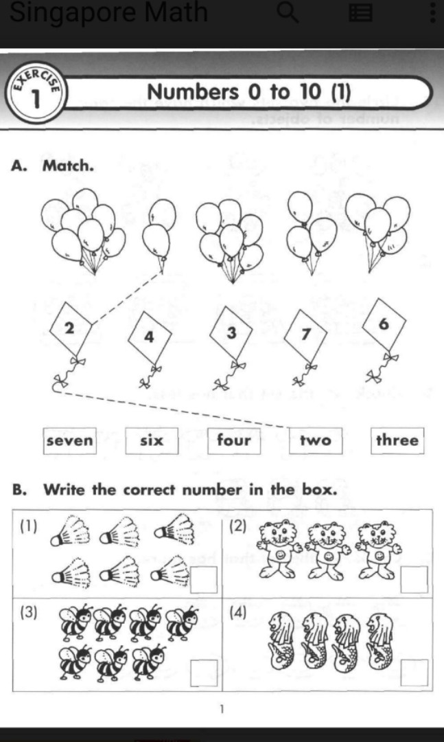 Pre-school / Primary 1 math worksheets, Hobbies & Toys, Books ... - Worksheets Library