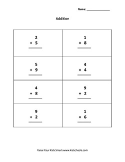 Free single digit addition worksheet vertical, Download Free single ...