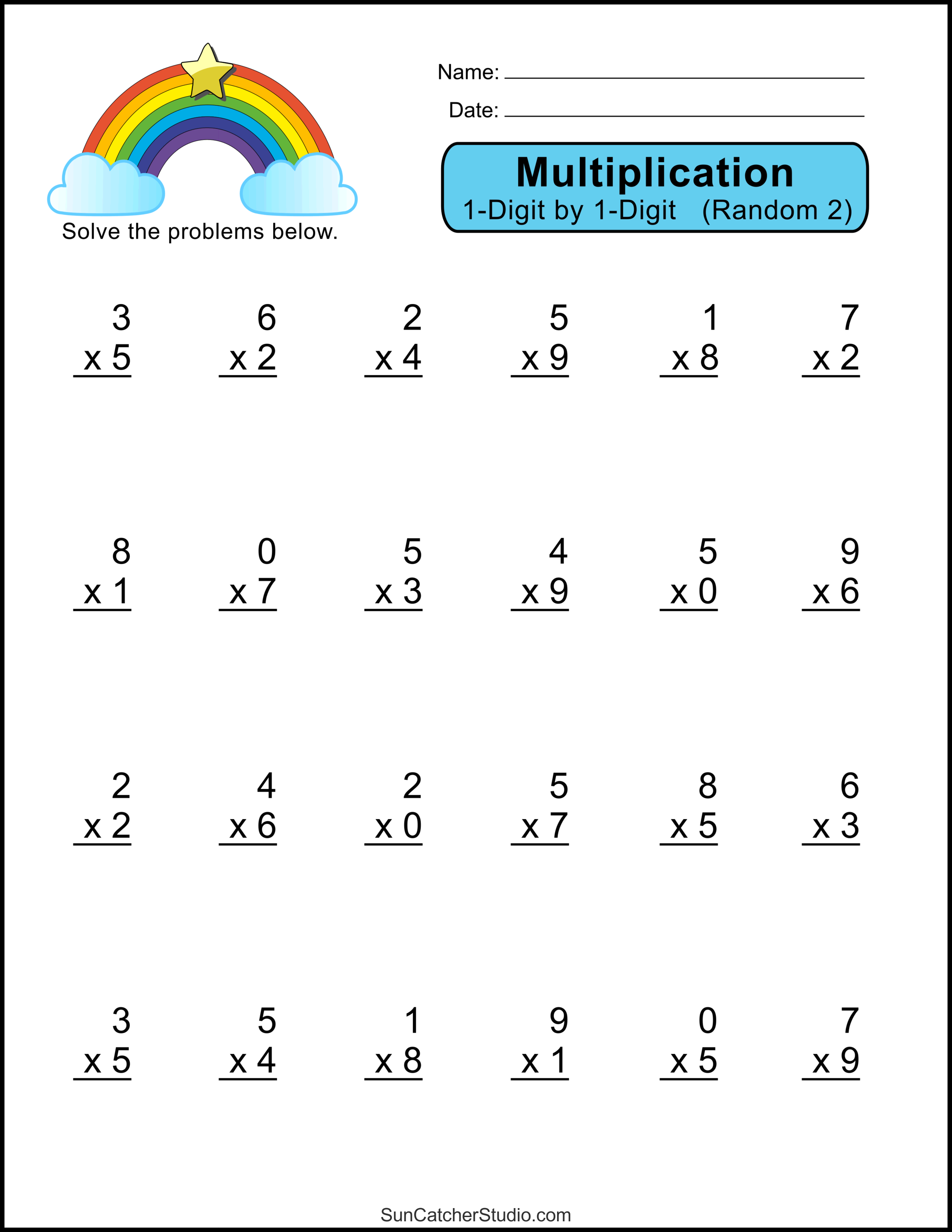 Free single digit multiplication worksheet grade 3, Download Free ...