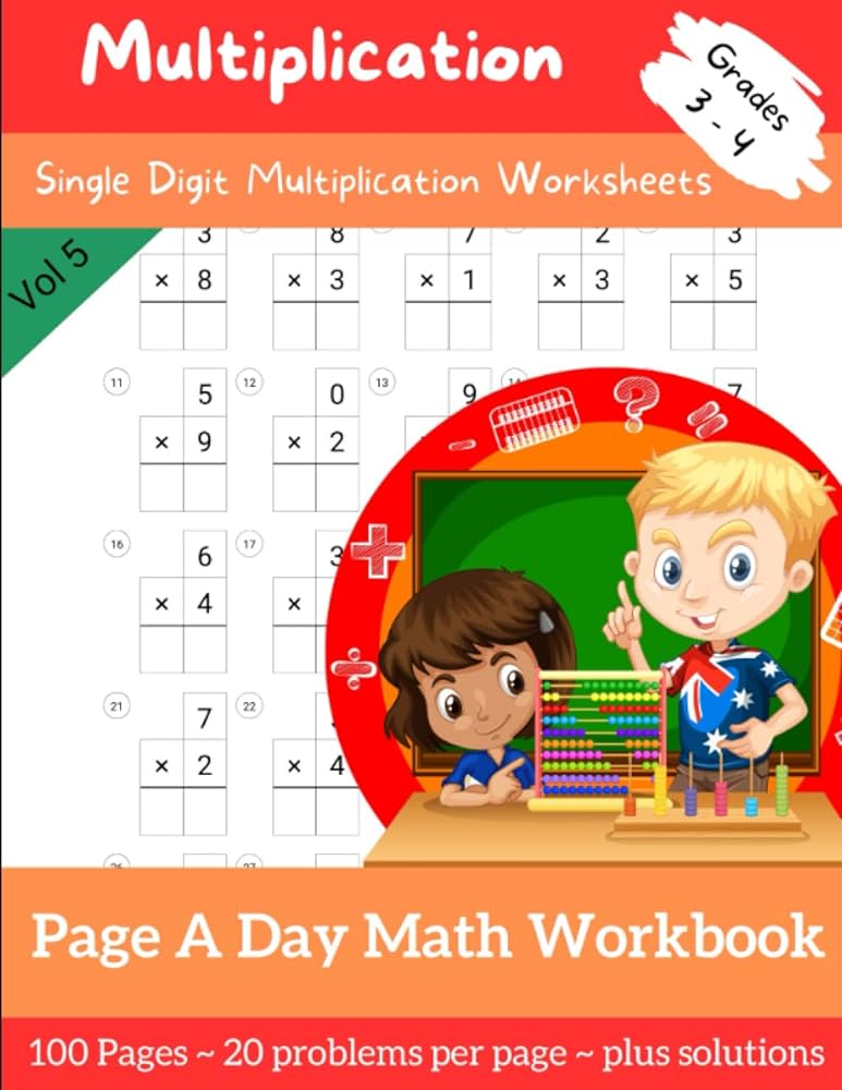 Multiplication, One Page A Day Single Digit Multiplication Math ...