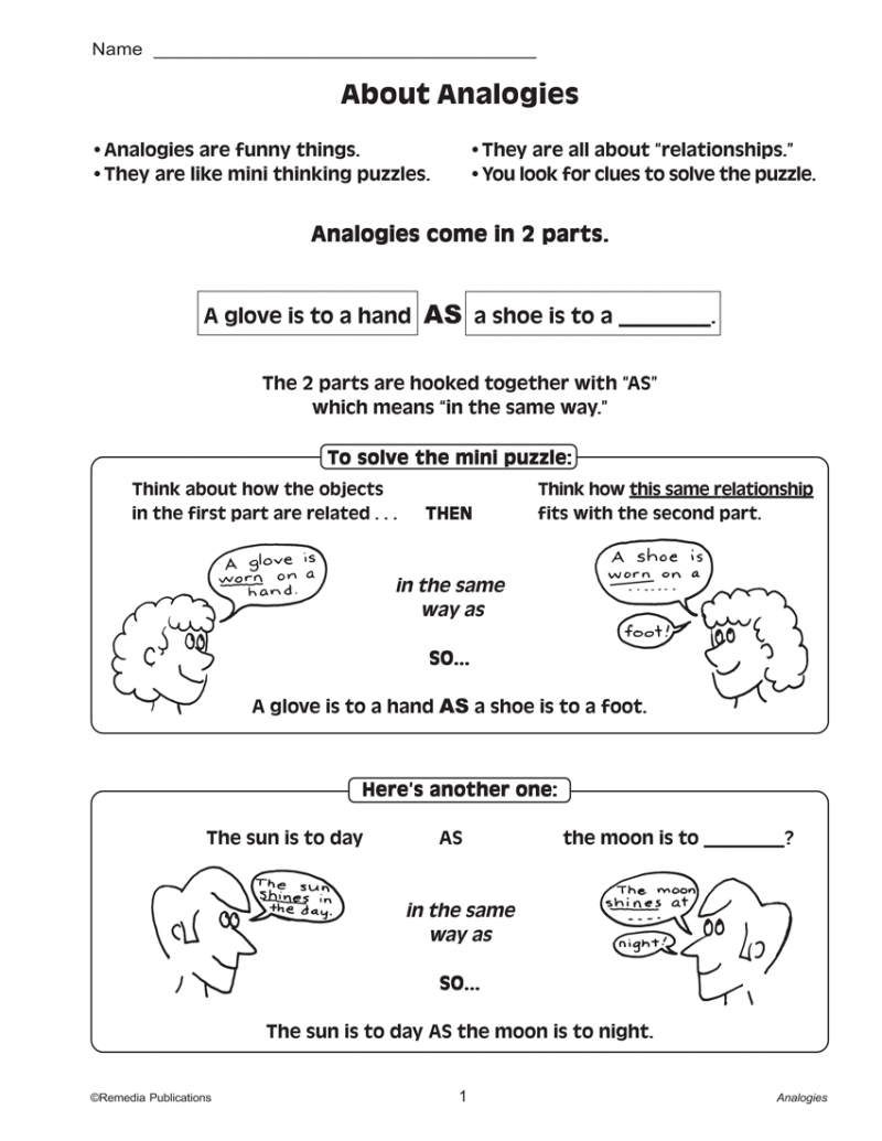 Critical Thinking Skills: Analogies - Worksheets Library