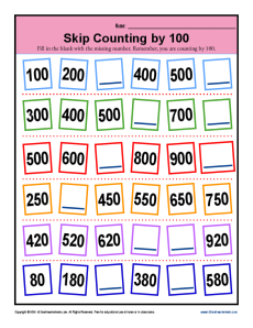 Skip Counting by 100s Worksheets | 2nd Grade Math Activities ...