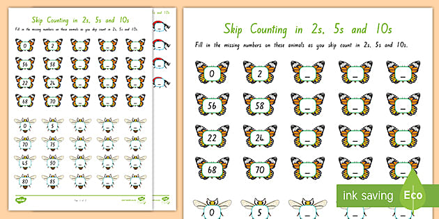 Lily Pad Skip Counting Worksheets in 2s, 5s and 10s | Twinkl ...