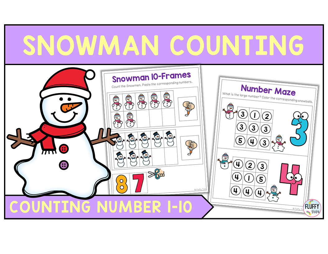 BW Christmas Santa Hat Snowman Snowmen Addition Math Worksheets Sums 0 ...
