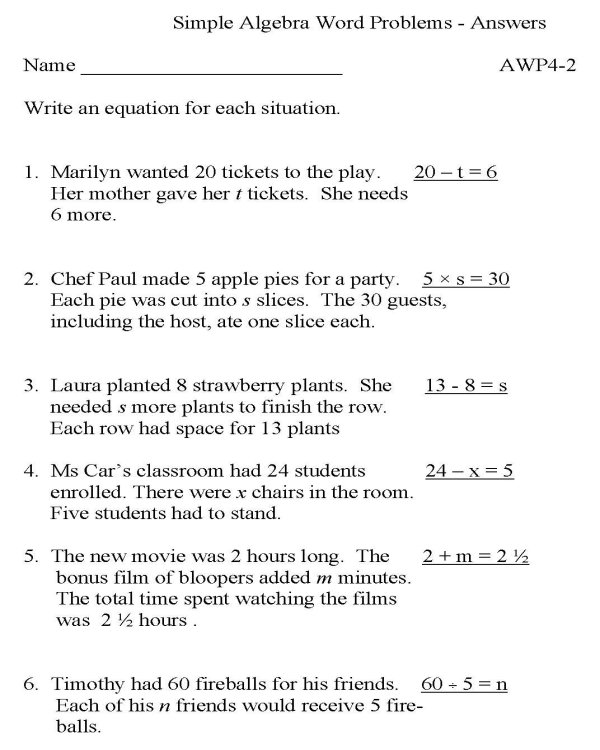 8th-Grade Math Word Problems Worksheets - Worksheets Library