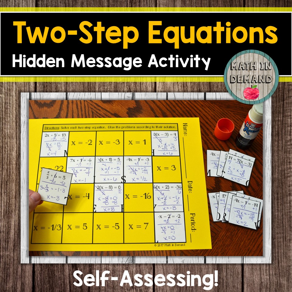 Two-Step Equations Hidden Message Activity / Worksheet - Worksheets Library