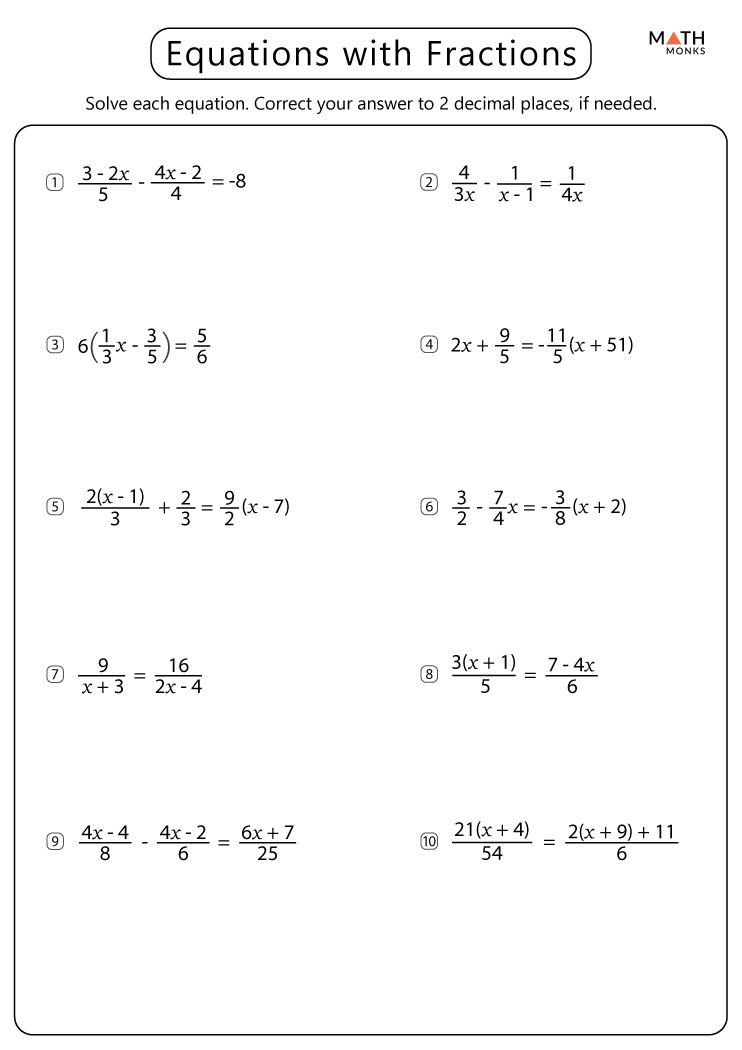 Solving Equations With Fractions Cross Multiplication Minimally