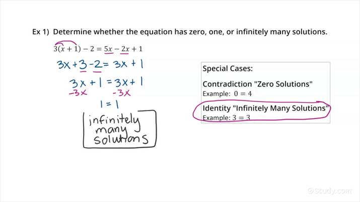 Free Solving Equations With Infinite Or No Solutions Worksheet