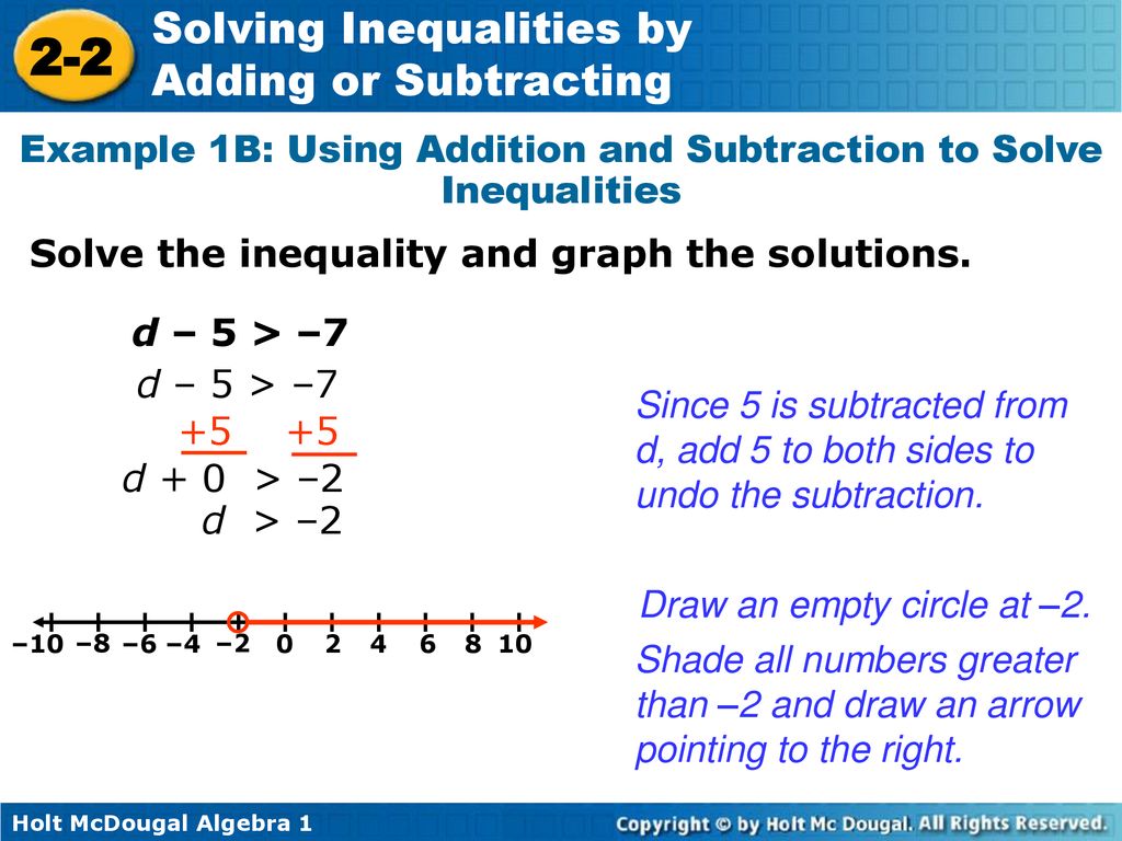 Free Solving Inequalities Using Addition And Subtraction Worksheet Download Free Solving