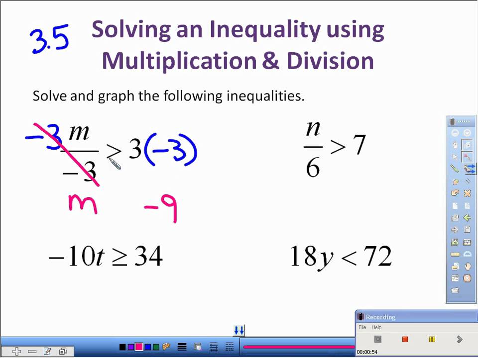 Worksheet Solving Inequalities Using Multiplication And Division
