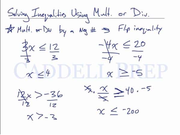 Free Solving Inequalities With Multiplication And Division Worksheet