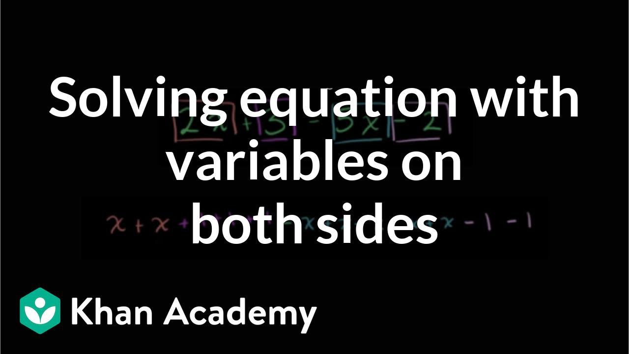 Free Solving Linear Equations With Variables On Both Sides Worksheet