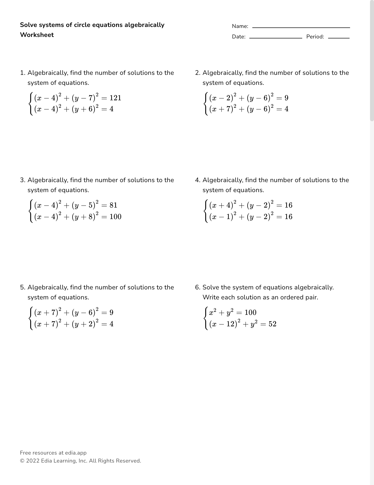 Free Solving Systems Of Equations Algebraically Worksheet Download Free Solving Systems Of