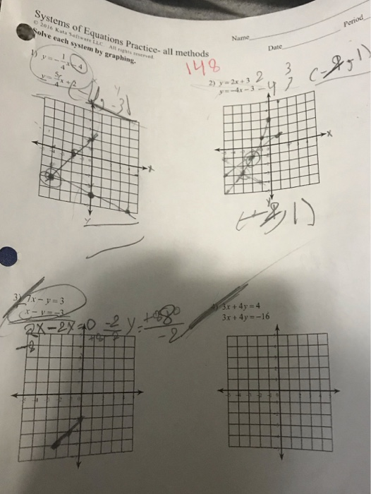 Solved Systems of Equations Practice-an 2016 Sete A Solve | Chegg.com - Worksheets Library