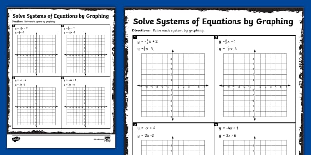 Eighth Grade Solve Systems of Equations by Graphing Practice ...