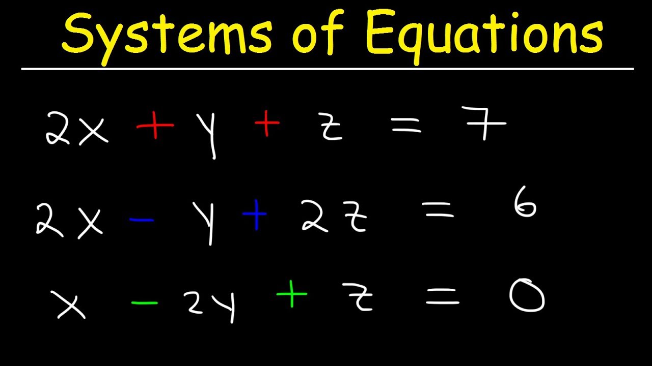 Solving Systems Of Equations Worksheets With Three Variables