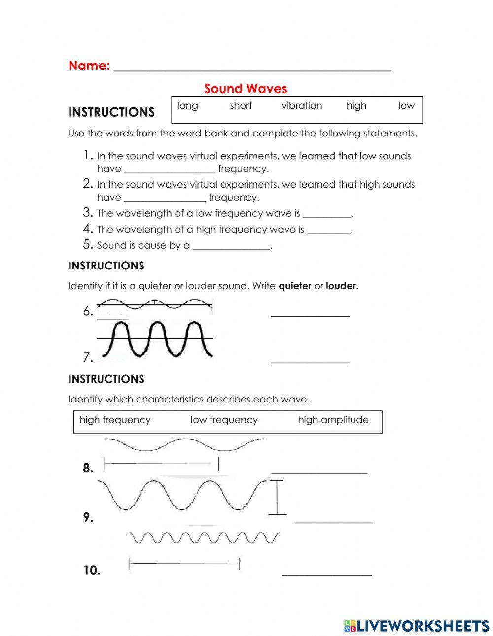 Sound Waves Comparisson Worksheet Live Worksheets Worksheets Library Sound Waves Comparisson Worksheet Live Worksheets Worksheets Library