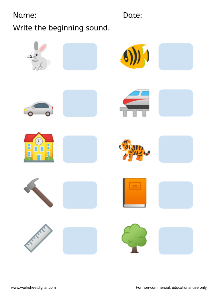 Beginning Sound - Worksheet Digital - Worksheets Library