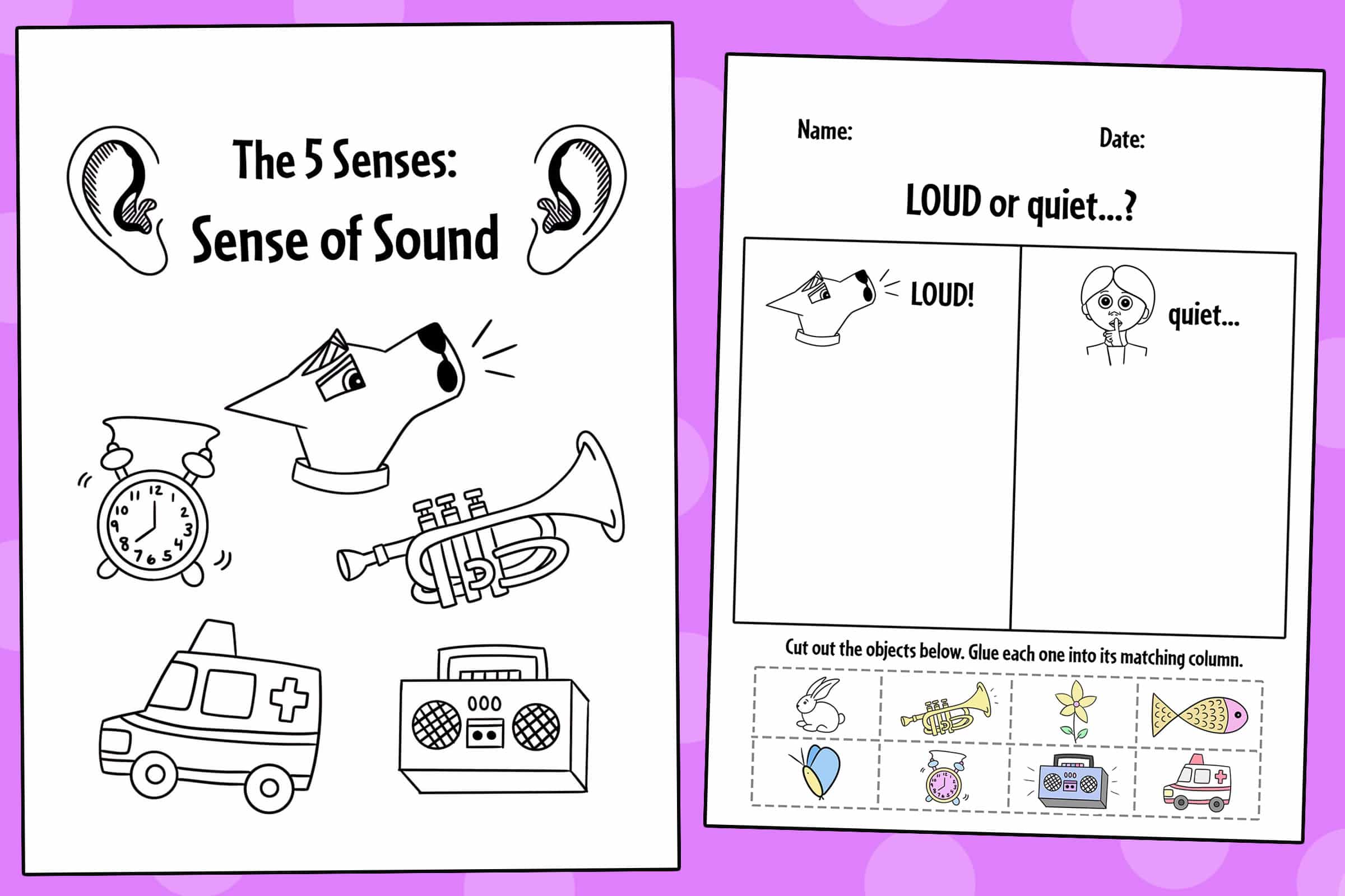 Sense of Sound Worksheets for Preschool ⋆ The Hollydog Blog - Worksheets Library