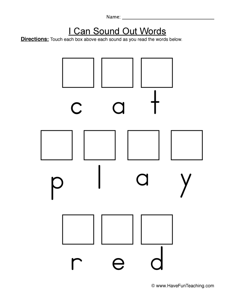Sound Out Words Touching Worksheet - Have Fun Teaching - Worksheets Library