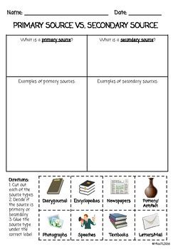 Primary Vs Secondary Sources Worksheet - Worksheets Library