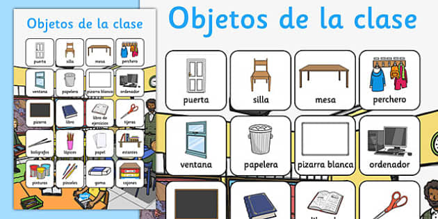 Spanish Classroom Objects Poster - Primary Resources - Worksheets Library