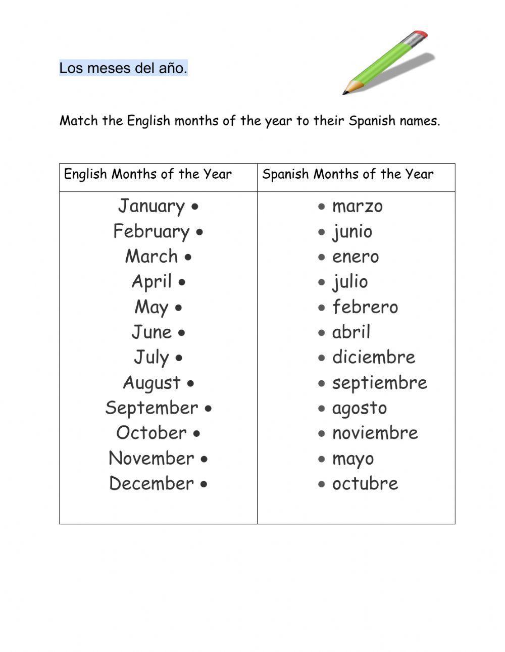 School Worksheets Months Of The Year Poster English Spanish School Worksheets Months Of The Year Poster English Spanish