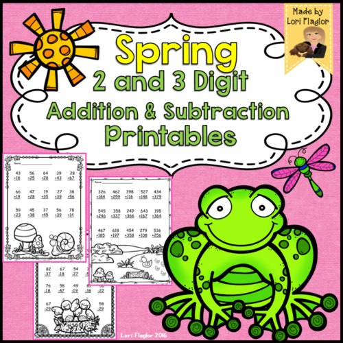 Free spring subtraction with regrouping worksheet, Download Free spring ...