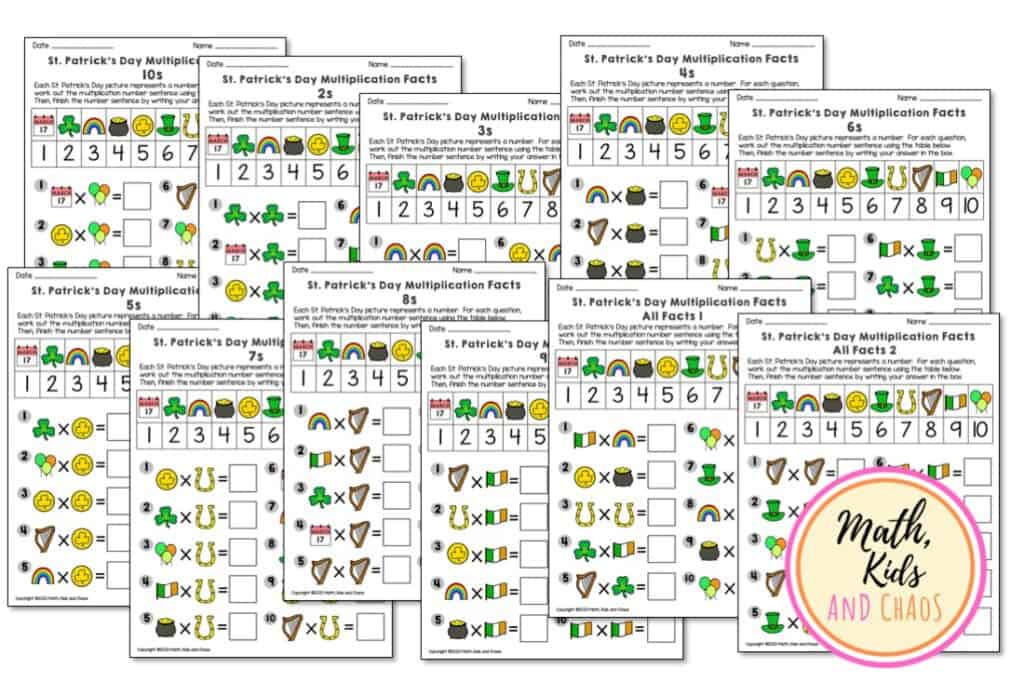 Free st patrick s multiplication worksheet, Download Free st patrick s ...