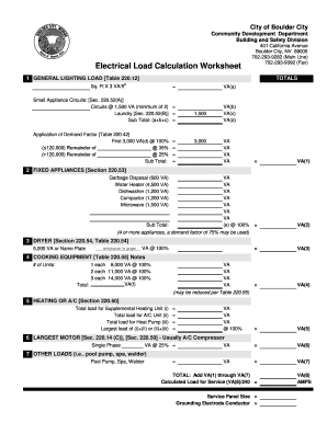 Free standard electrical load calculation worksheet, Download Free ...