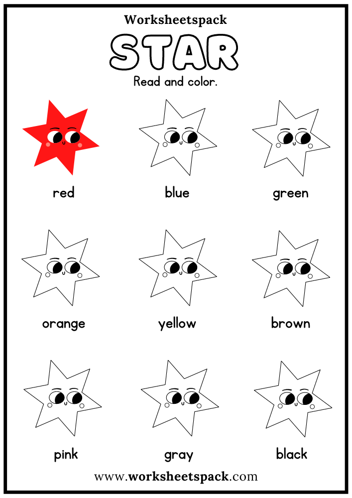 Star Shape Worksheet