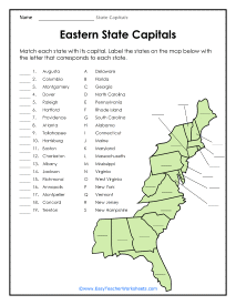 U.S. State Capitals Worksheets - Worksheets Library