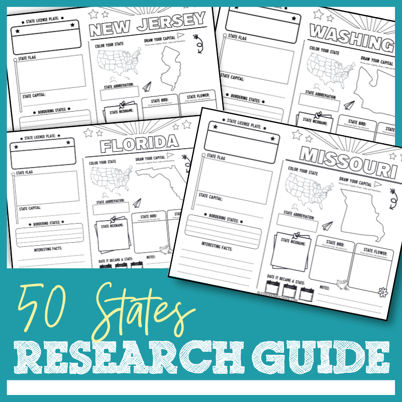 50 States Worksheets: Research and Learn the 50 States - Worksheets Library