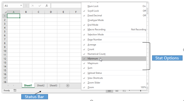 How to view statistics on the status bar in Excel | Sage Intelligence - Worksheets Library