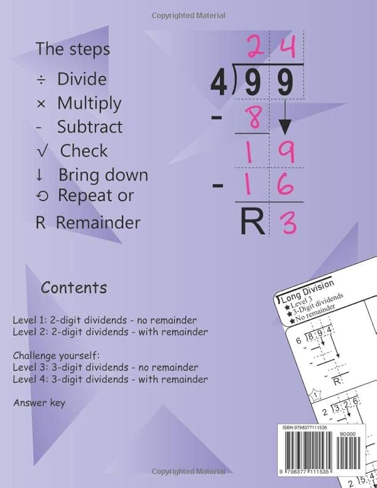 Long Division Worksheets (with and without Remainders) - Aussie ...