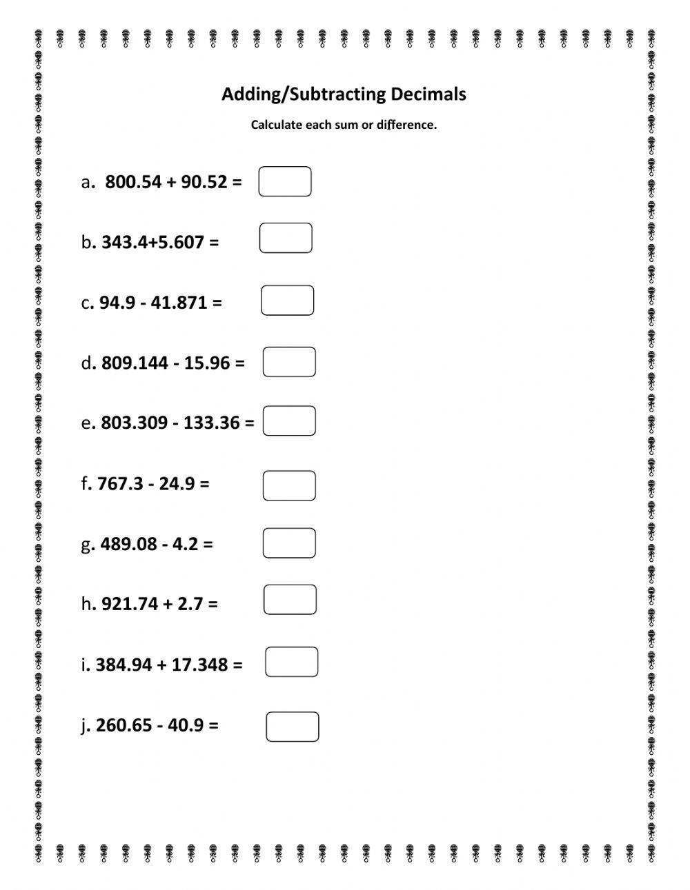 Adding And Subtracting Decimal Worksheet Live Worksheets Worksheets Adding And Subtracting Decimal Worksheet Live Worksheets Worksheets