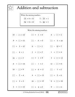 Mentally adding and subtracting | 1st grade Math Worksheet ...