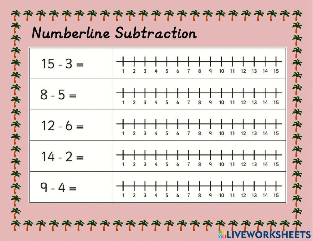 Adding And Subtracting With Number Line Worksheet Have Fun Teaching