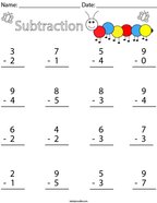 First Grade Subtraction Math Worksheets - Twisty Noodle - Worksheets ...