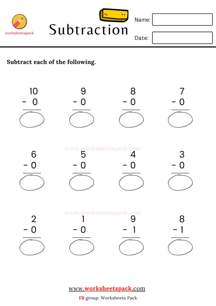 Free Subtraction Worksheet For Kindergarten Pdf Download Free