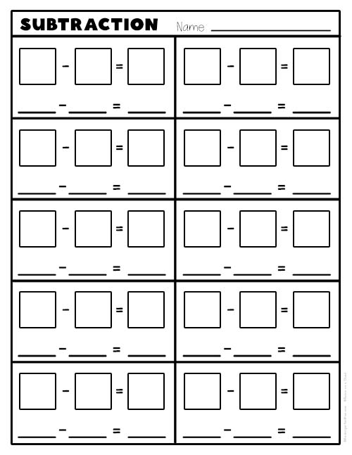 Free subtraction worksheet make your own, Download Free subtraction ...