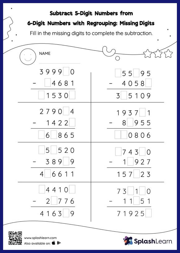 Find The Missing Digits Missing Digits In Addition And Subtraction