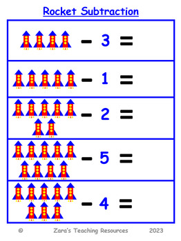 Rocket Themed Maths Worksheet | Subtraction Within 10 | Teaching ...
