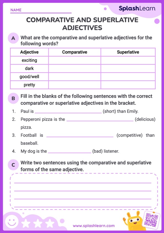 Find the Comparative or Superlative Adjectives - ELA Worksheets ... - Worksheets Library