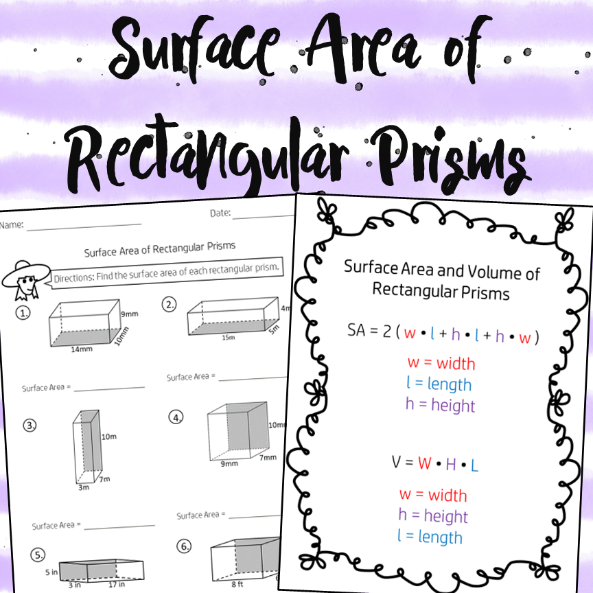 Surface Area of Rectangular Prisms Worksheets - Worksheets Library