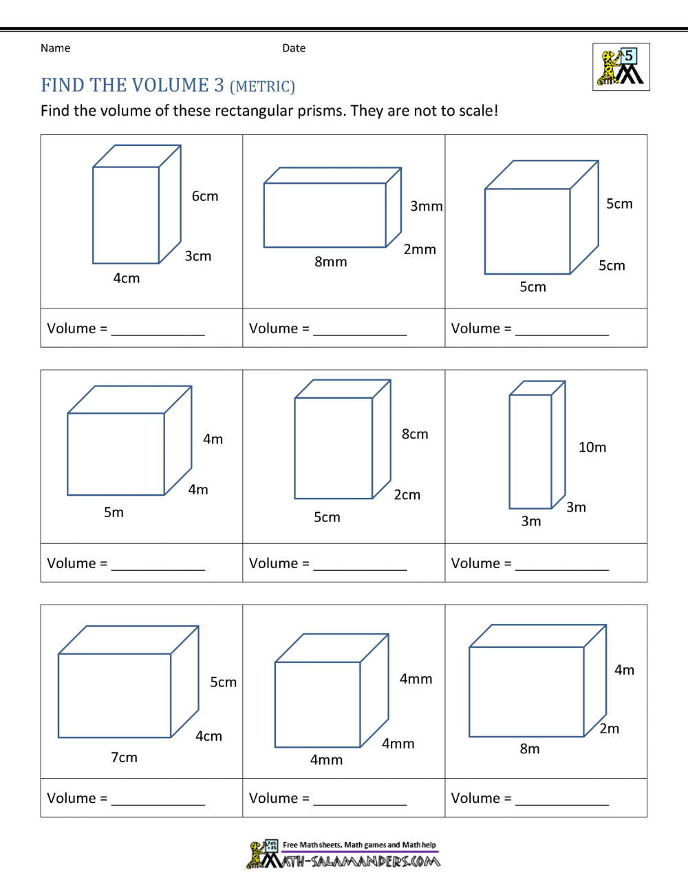 Free Surface Area Of Cubes And Rectangular Prisms Worksheet Download