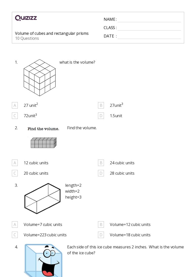 Surface Area Worksheet - Primary Resources (teacher made) - Worksheets ...