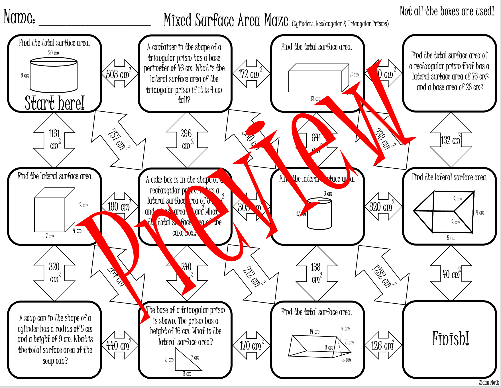 Surface Area of Rectangular Prisms - Worksheets Library