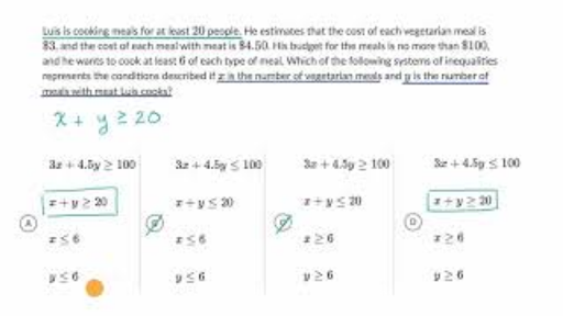 Systems Of Linear Inequalities Word Problems — Harder Example