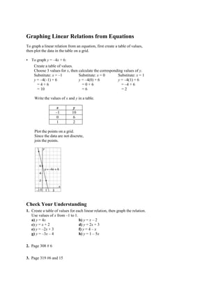 Graph linear equations worksheet | PDF - Worksheets Library